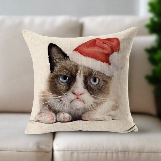 Grumpy Cat Christmas Decorative Throw Pillow Cover – Eryn Home