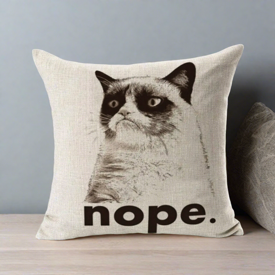 Grumpy Cat Nope Decorative Throw Pillow Cover – Eryn Home
