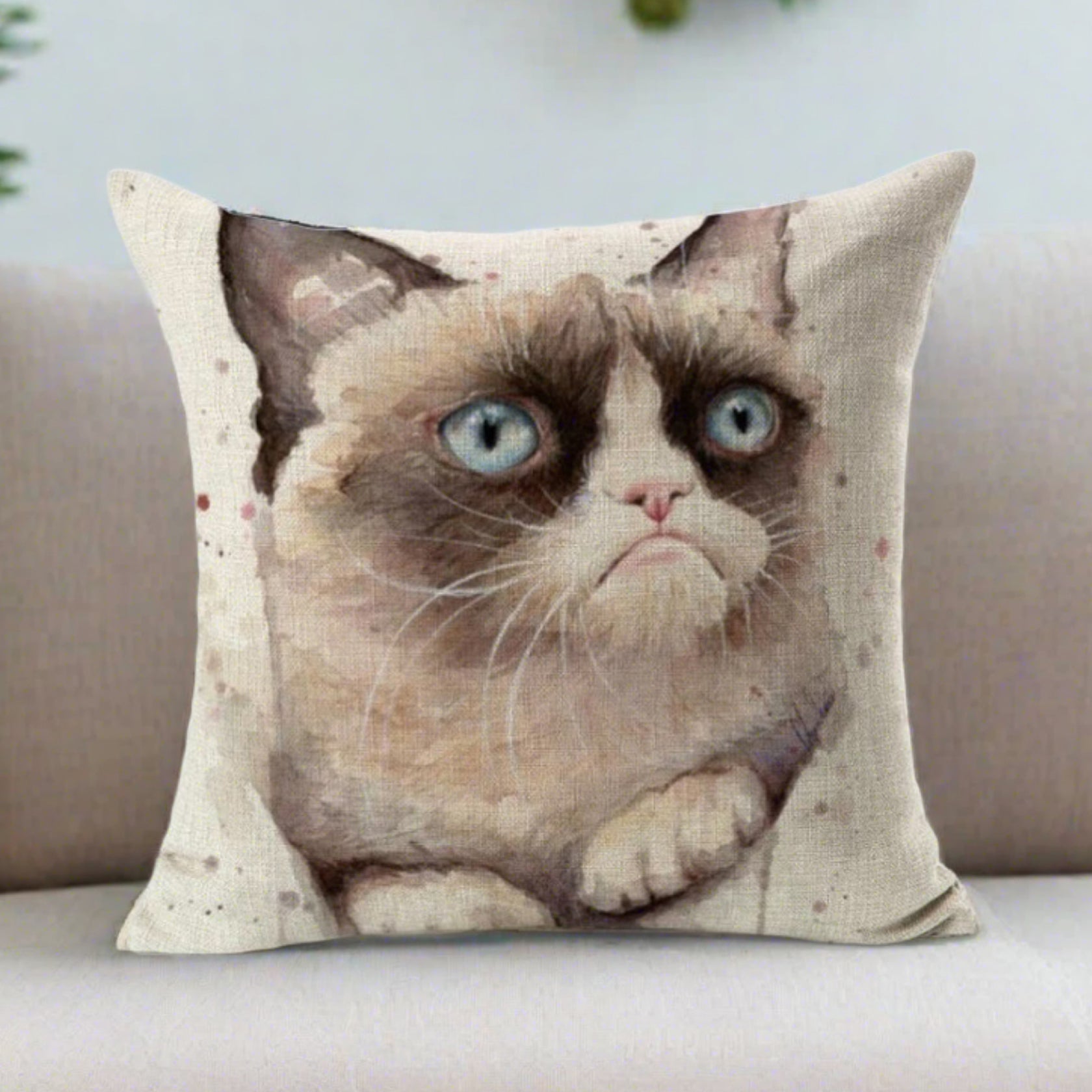 Grumpy Cat Decorative Throw Pillow Cover – Eryn Home